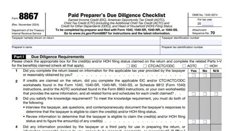 Form 8867 Instructions 2025 2026