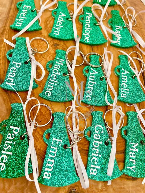 Cheer Megaphone Keychain Cheer Keychain Personalized Cheer Etsy