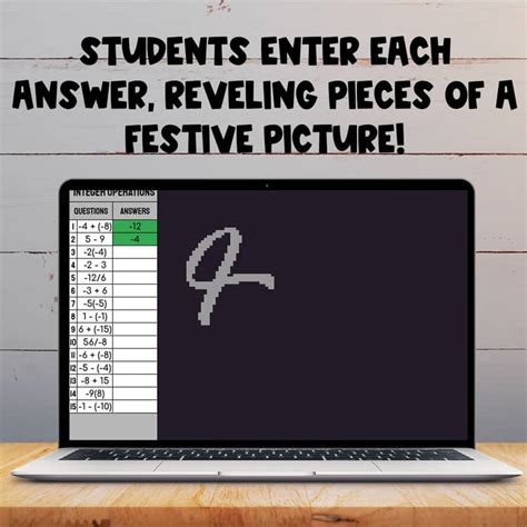 Happy New Year Integer Operations Digital Mystery Pixel Art Holiday