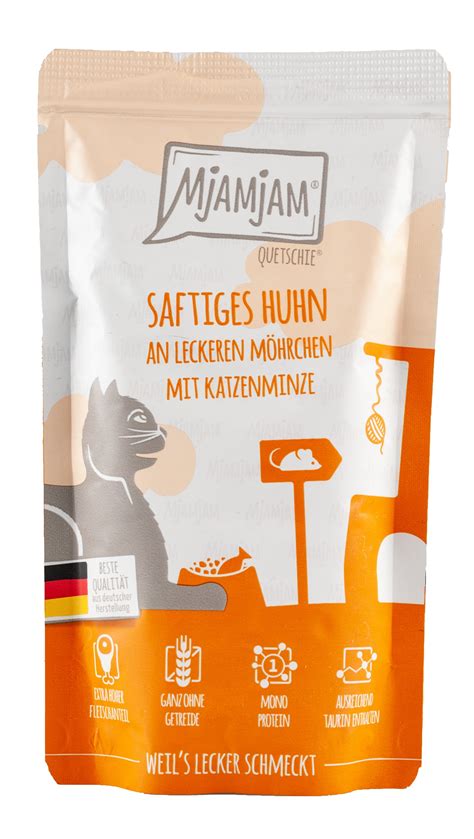 Test Mjamjam Quetschie Saftiges Huhn An Leckeren Möhrchen Mit
