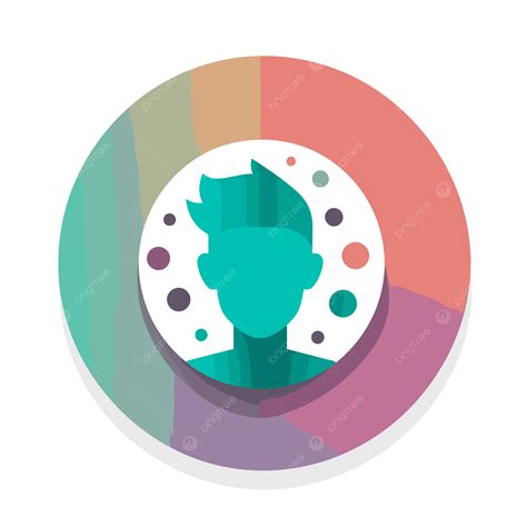 Avatar Icon With Color Circles In The Background Vector A Simplistic Colorful Icon Of