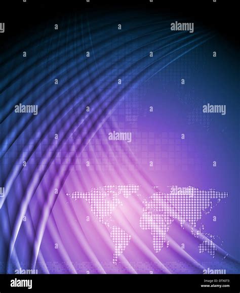 Abstract Technology Background With World Map Stock Photo Alamy