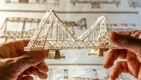 3d Printed Bridge Model In Hand Premium Ai Generated Image
