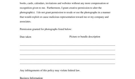 Copyright Contract Template Uk Free Generic Photo Copyright Release