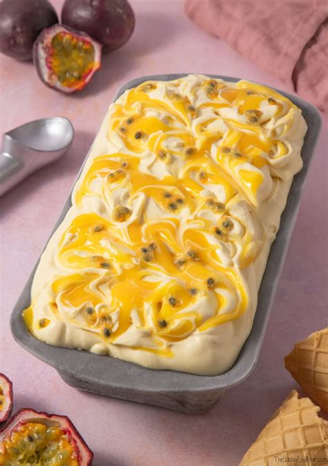 Passion Fruit Ice Cream No Churn The Baking Explorer