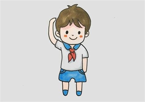 简笔画敬礼的小学生少先队员背面简单又好看（精选14张）简笔画图片大全