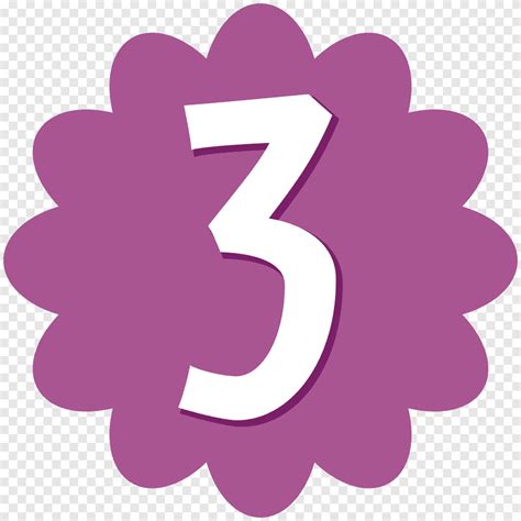 Birthday Cake Number Three Purple Violet Png Pngegg
