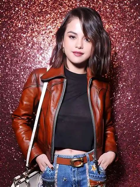 Selena Gomez Brown Leather Jacket J4jacket