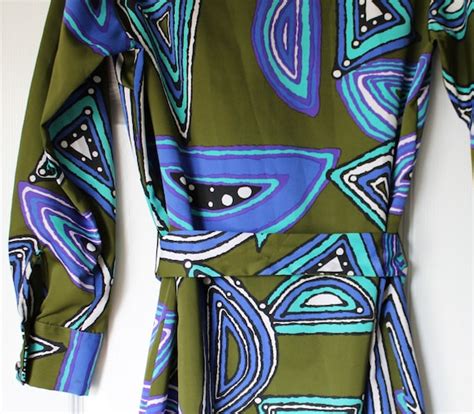 1970s Lanvin Dress Mod Geometric Design Lanvin Pari Gem