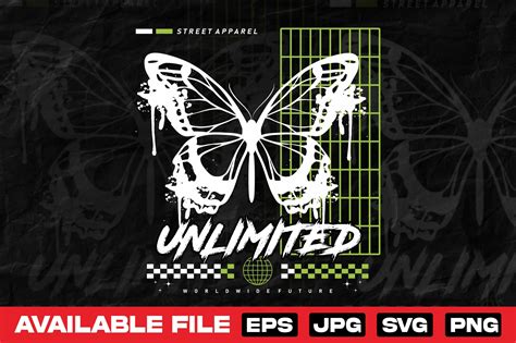 Butterfly Streetwear T Shirt Design Graphic By Luqart97 · Creative Fabrica
