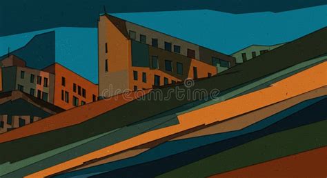 Abstract Art Depicting Geometric Angular Structures Resembling Modern