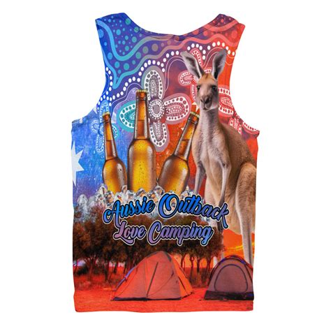 Australia Kangaroo Aboriginal Camping Custom Men Singlet Aussie