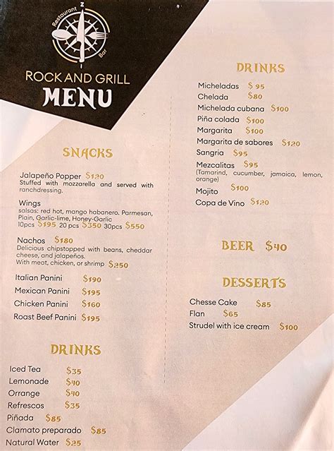 Rock Slide Bar And Grill Menu At Sam Meyer Blog