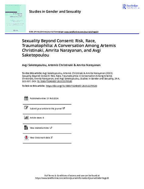 Pdf Sexuality Beyond Consent Risk Race Traumatophilia A