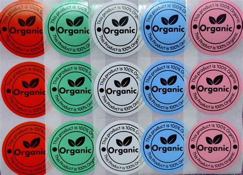 40 Organic Stickers 2 Labels Seals Scratch Resistant Food Canning