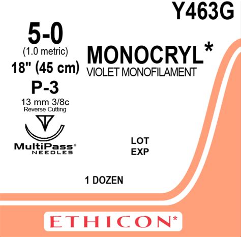 Ethicon Monocryl 5 0 P 3 18