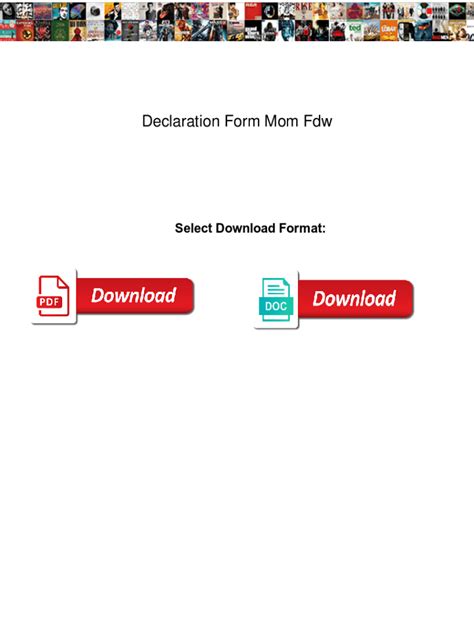 Fillable Online Declaration Form Mom Fdw Declaration Form Mom Fdw Hall Fax Email Print Pdffiller