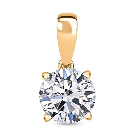 Luxuriant 1 Ct Lab Grown Diamond Solitaire Pendant In 18k Yellow Gold