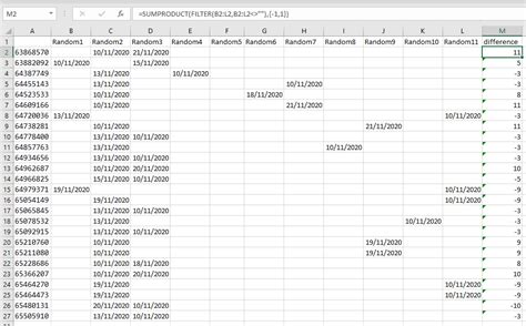 How To Get Difference Between Two Dates In Random Colums In Excel