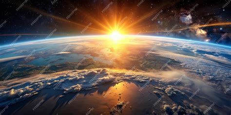 Stunning Earth Sunrise From Space Station Space Exploration Symbol