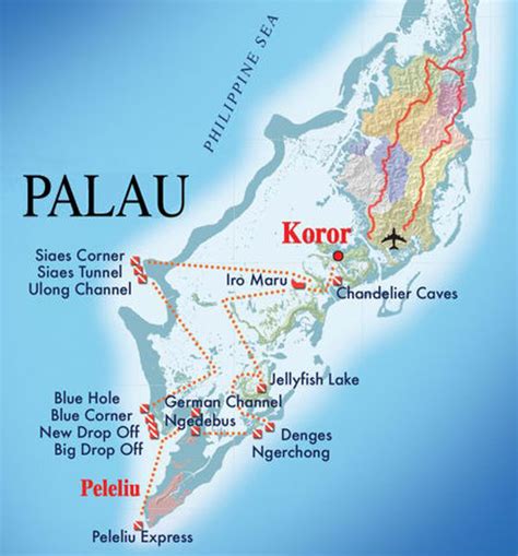 Palau Jellyfish Lake Map
