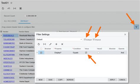 using parameters to filter aggregate results acumatica generic