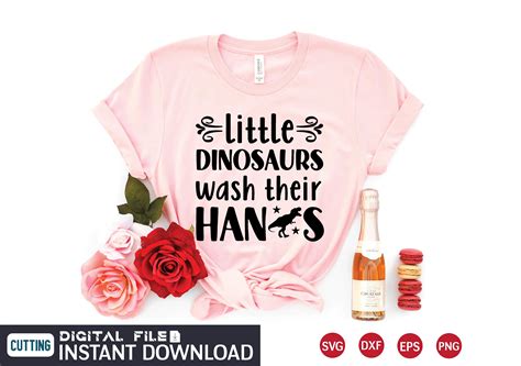 Little Dinosaurs Wash Their Hands Svg Illustration Par Lovebeautycreation · Creative Fabrica