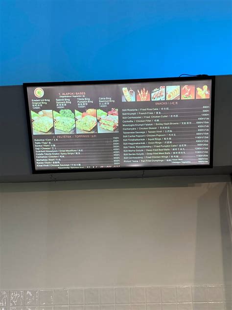 Menu At Hi Bing Restaurant Budapest