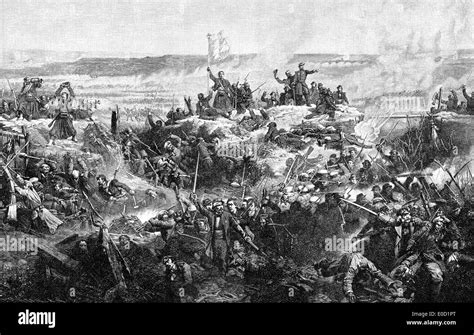 French Soldiers Storming Fort Malakhov Crimean War 1853 1856 Stock