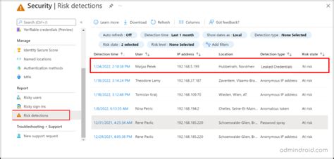 Leaked Credential Detection Report In Microsoft Entra Id