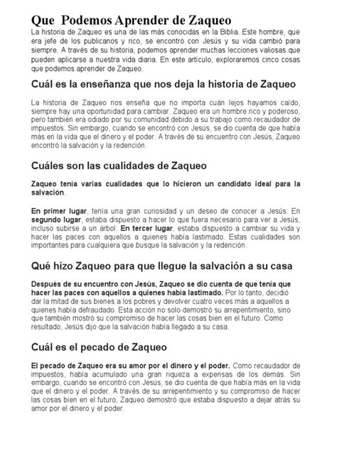 Jesus Y Zaqueo Pdf