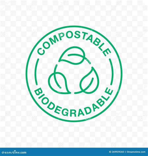 Biodegradable Icon Or Compostable Eco Plastic Vector Leaf Label Bio
