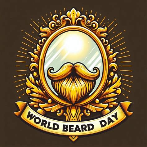 Poster For World Beard Day With A Frame Of Beard Day Premium Ai