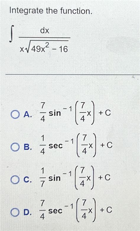 Solved Integrate The