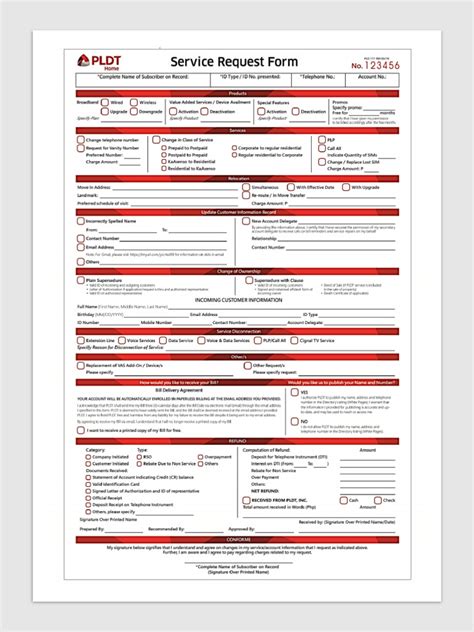Service Request Form Pdf