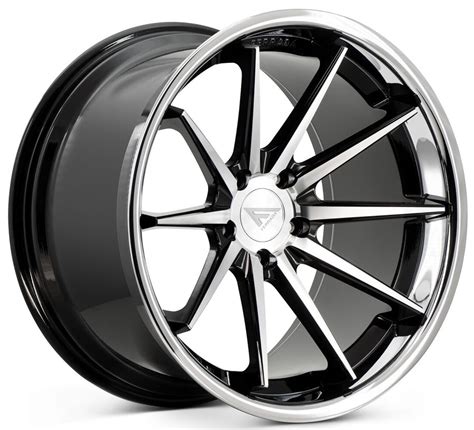 22x105 Ferrada Fr4 Machine Black W Chrome Lip 5x112 28mm Wheels
