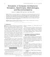 PDF Simulation Of Computer Architectures Simulators Benchmarks Methodologies And
