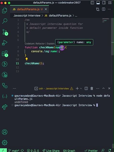 Javascript Interview Question For Default Params Inside Method Shorts