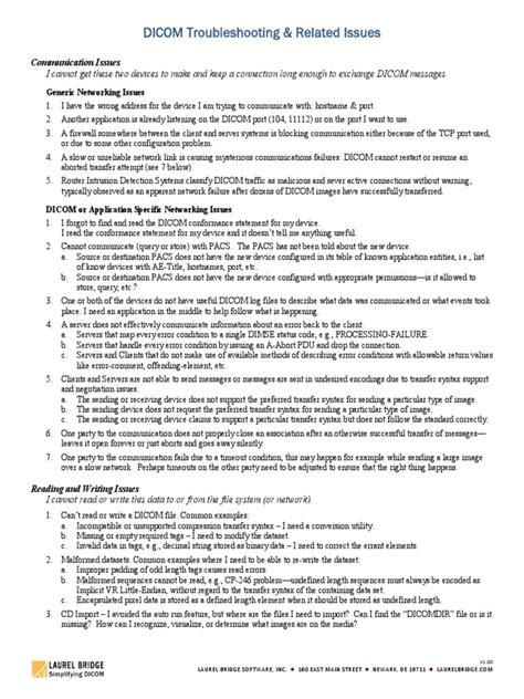 Dicom Troubleshooting Issues Pdf Port Computer Networking
