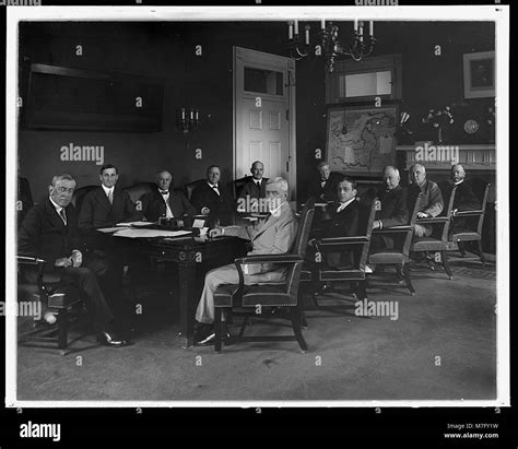 A Photograph Of President Woodrow Wilson With His Cabinet Highlighting