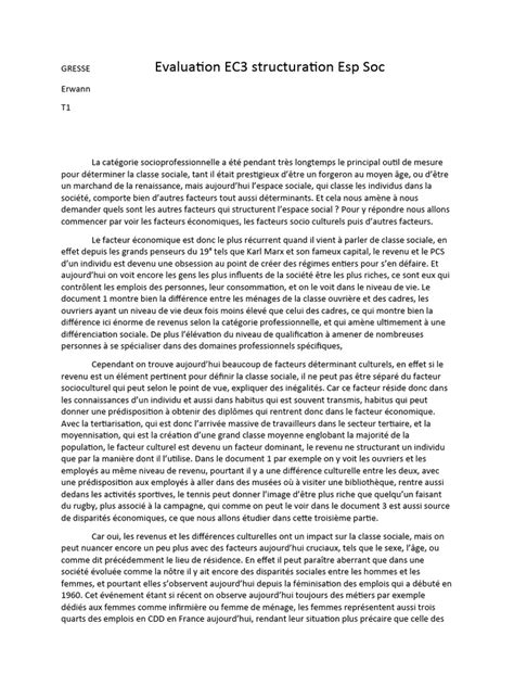 Gresse Evaluation Ec3 Structuration Esp Soc Pdf