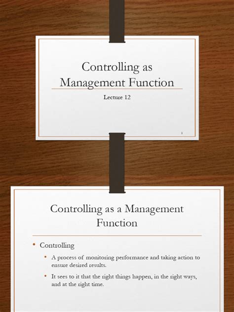 Lecture 12 Controlling As Management Function Pdf Disciplines