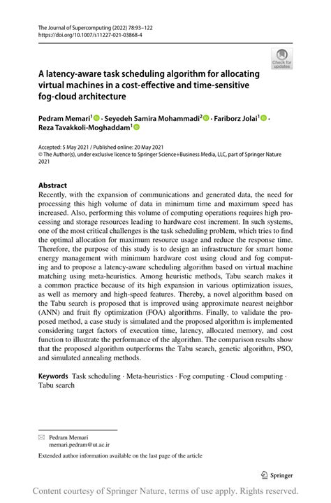 A Latency Aware Task Scheduling Algorithm For Allocating Virtual