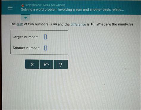 solved o systems of linear equations solving a word problem