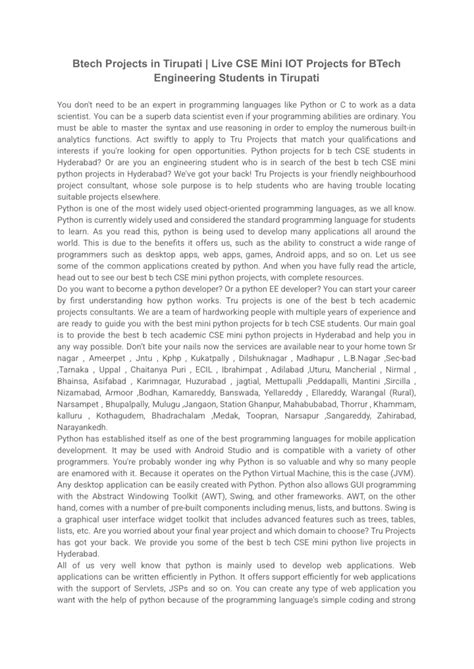 Ppt Btech Projects In Tirupati Live Cse Mini Iot Projects For Btech
