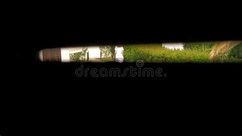 Spying Young Woman Through The Sun Blinds Stock Video Video Of Walk