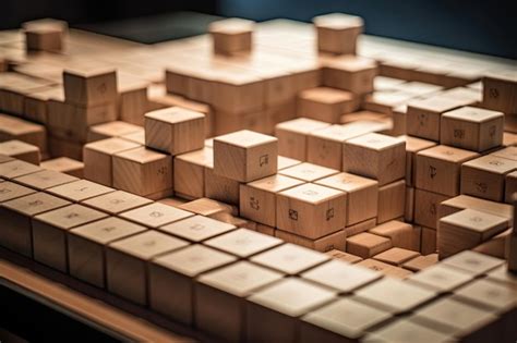 Building Wood Blocks Plan And Strategy Premium Ai Generated Image