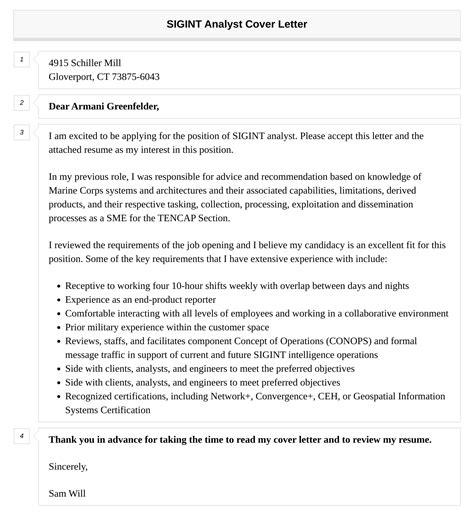 Sigint Analyst Cover Letter Velvet Jobs Sigint Analyst Cover Letter Velvet Jobs