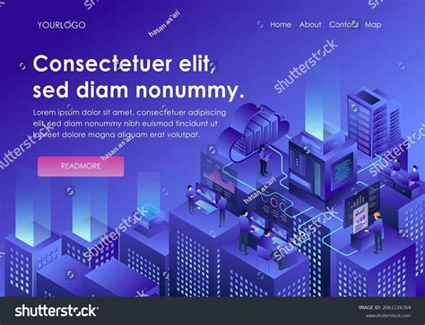 Hybrid Cloud Digital Transformation Technology Solution Stock Vector