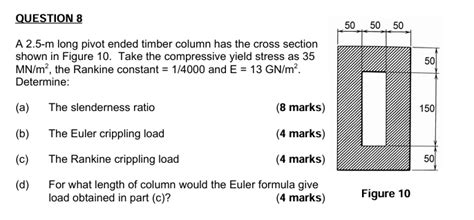 [solved] D For What Length Of Column Would The Euler Form